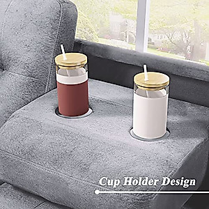 Evedy Modern Sectional Sofa,L-Shaped Couch with Two Cup Holders&Storage Ottoman,3-Seaters Sofa with Extra Wide Reversible Chaise,Upholstered Sofas for Living Room Large Space Dorm Apartment