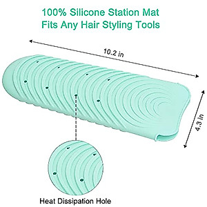 Heat Resistant Mat for Curling Iron, Flat Iron Silicone Mat Pouch for Hair Straightener, Portable Travel Curling Iron Holder for Crimping Iron, Curling Wand, Waving Iron and Hot Hair Styling Tools