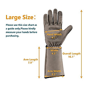 COOLJOB Rose Pruning Thorn Proof Gardening Gloves, Long Sleeve Puncture Proof Gloves with Forearm Protection for Women and Men, Large Size, Navy & Grey (1 Pair L)