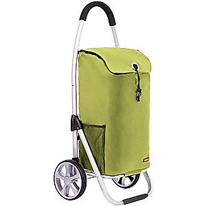 Shopping Trolley on Wheels Multi Function Shopping Cart 50L Light Trolley Aluminum Alloy Collapsible Small Travel Out Pull Rod Cart Foldaway for Easy Storage Storage Hand Trucks,Silver ,S