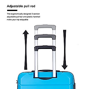 Travelhouse Luggage Sets, Lightweigh Hardside Suitcases with Double Spinner Wheels,TSA Lock, 3 Piece Set 20"/24"/28" (Blue-31)