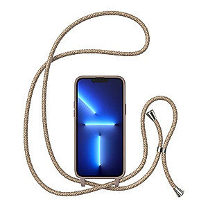 ZTOFERA Crossbody Case for iPhone13 Pro,iPhone13 Pro with Lanyard Strap Protective Case Adjustable Neck Rope Liquid Silicone Soft Cover for iPhone13 Pro 6.1 Inch,Brown