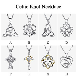 925 Sterling Silver Pendant Necklaces Dainty Simple Good Luck Irish Celtic Knot Triangle Necklaces