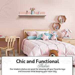 InPlace Pink Picture Ledge Shelf, 24" W x 4.5" D x 3.5" H, 9605012E