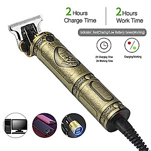 Soonsell Hair Clippers for Men,Beard Trimmer for Men, Electric T Blade Liners Outline Edgers Shaver 0mm Bald Zero Gap Grooming Kit ，Cordless Clippers for Hair Cutting