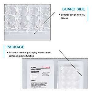 ADAMAS-BETA 12-Well Sterile Culture Plate, TC Treated Cell Culture Plates Tissue Culture Treated Plate, Individually Wrapped, Pack of 10