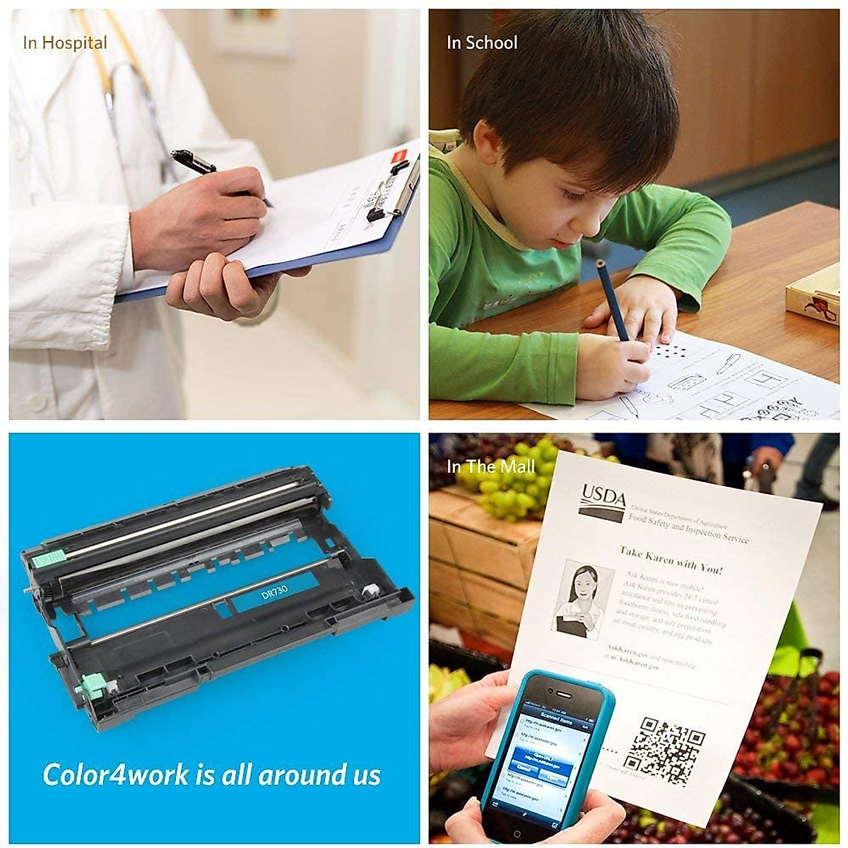 Color4work Compatible Drum Unit Brother DR730 DR-730 Imaging Drum 1-Pack, use for Brother HL-L2350DW DCP-L2550DW MFC-L2710DW MFC-L2750DW HL-L2395DW HL-L2390DW HL-L2370DW Printer