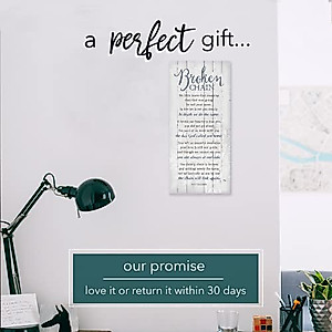 Broken Chain Wood Plaque - Made in the USA - 5.5x12 - Classy Frame Wall Hanging Decoration | We little knew that morning that God was going to call your name | Christian Family Home Decor Saying