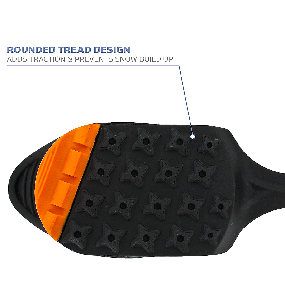 Yaktrax SkiTrax Ski Boot Tracks Traction and Protection Cleats (1 Pair), Medium, Black/Orange