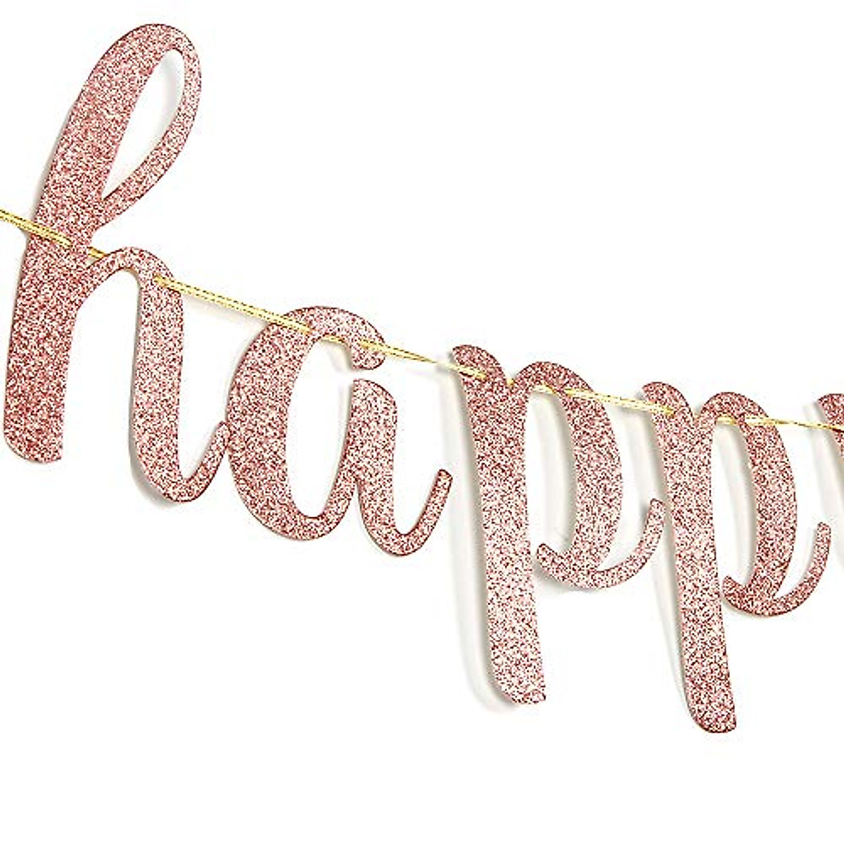 INNORU Glitter Happy 40th Birthday Banner - Forty Sign Banner - Cheers to 40 Years Birthday Party Bunting Decorations Rose Gold