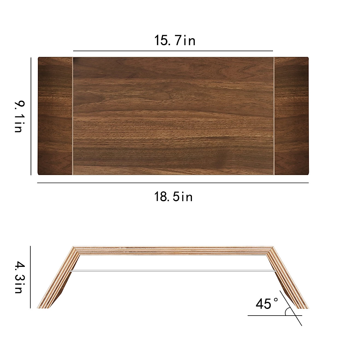 Aothia Monitor Stand Riser, Solid Wood Desktop Stands for Laptop Computer/TV/PC/Printers, Perfect Desk Shelf Organizer with Underneath Storage for Office Accessories(Black Walnut)
