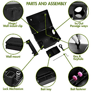 Large Rat Bait Stations 2- Pack | Mouse Bait Station for Home Garden| Rodent Bait Station for Indoor and Outdoor Use | Exterminator Approved | Safe for Family and Pets (Bait is not Included)