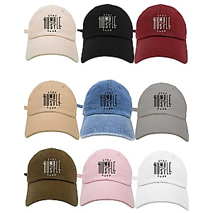 TheMonsta Humble Stay Hard Logo Style Dad Hat Washed Cotton Polo Baseball Cap (White)