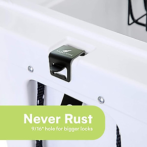 Noa Store Cooler Lock Bracket with Bottle Opener Compatible with Yeti/RTIC Coolers, Made of Highest Grade Stainless Steel (316L) (Black)