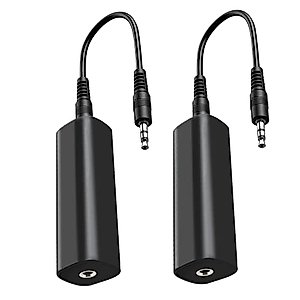 Ground Loop Isolator Noise Filter for Car Audio/Home Stereo, 2 PCS Ground Loop Noise Isolator with 3.5mm Audio Cables