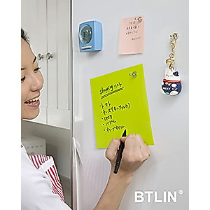 BTLIN Fridge Magnets Extra Strong, Large Heavy Duty Magnetic Push Pins for Kitchen Refrigerator Metal Bulletin Board Whiteboard Office 12Pack 15x18mm