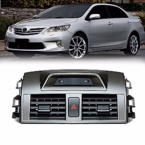 MYFANDOOR Center Dash A/C Outlet Air Vent Panel Replacement with Clock Air Vent Compatible with Toyota Corolla 2009-2013 Replaces # 55670-02340