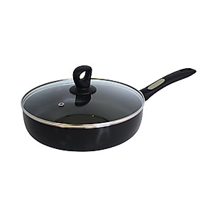 Mirro Get A Grip Nonstick Fry Pan with Glass Lid Cookware, 10-Inch, Black