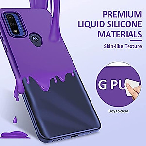PUJUE for Motorola Moto-G Pure Phone Case: G Play 2023 | G Power 2022 Silicone Matte Case 360 Full Protection - Rugged Bumper Shockproof Drop Protective TPU Cell Phone Cover Woman Men (Purple)