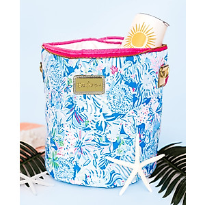 Lilly Pulitzer Insulated Soft Beach Cooler with Adjustable/Removable Strap and Double Zipper Close, Lion Around