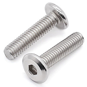 Glvaner M6-1.0 x 20mm Binding Screws Furniure Screws, Connection Bolt, Flat Round Head Socket Head Cap Screws, 304 Stainless Steel 18-8 Full Thread, 30 pcs