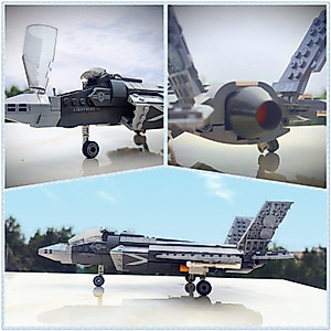 MEOA 646 Pcs F-35B Lightning II Plane Building Toys WW2 Fighter Jet F35 Model Kits Military Airplane Building Blocks Set Bricks Toy Gifts for Kids and Adults