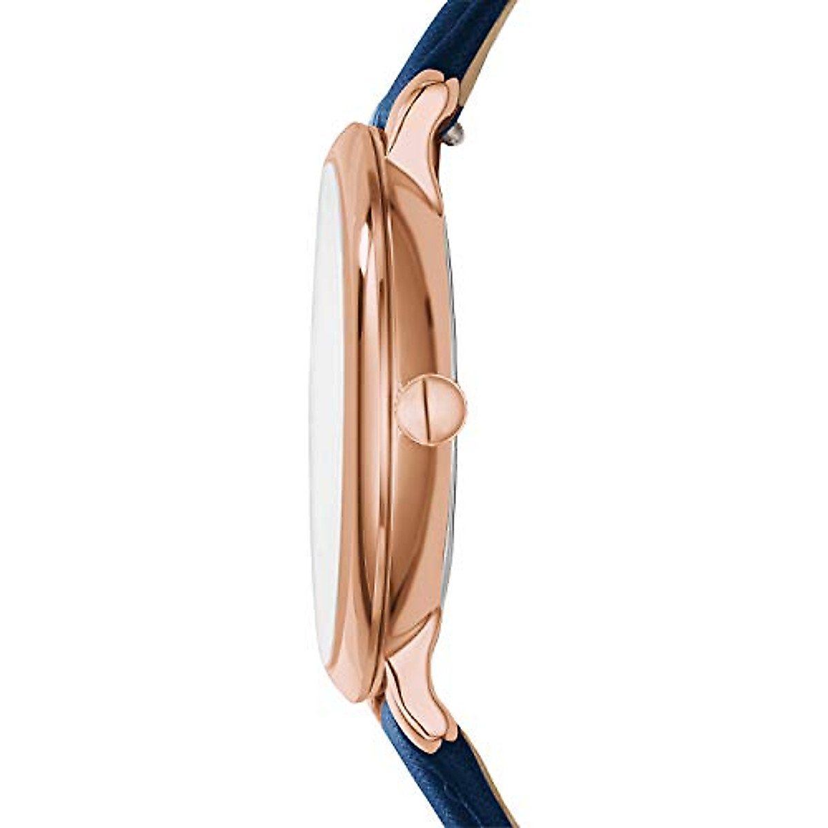 Fossil Women's Jacqueline Quartz Stainless Steel and Leather Watch, Color: Rose Gold, Navy (Model: ES3843)