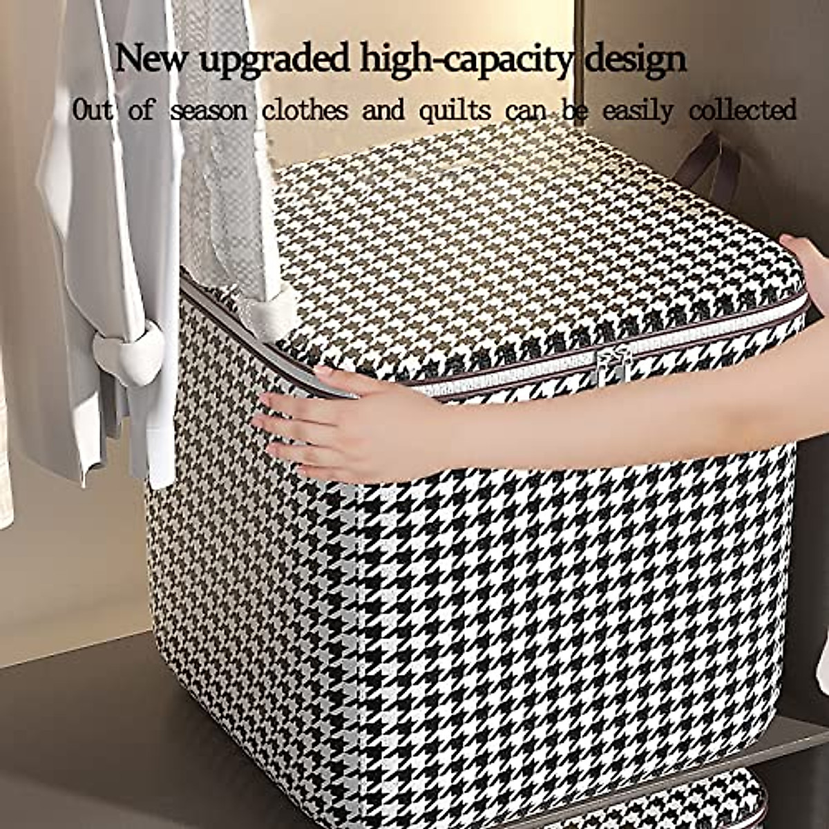 Large Capacity Clothes Storage Bag, Closet Organizers and Storage Under Bed Storage Containers Box for Clothing, Comforters, Bed Sheets, Foldable Organizer with Reinforced Handle Sturdy Zippers