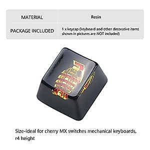 Pearlead Creative Resin R4 Keycap Replacement Gaming Keyboard Keycap for MX Switch Mechanical Keyboards DIY Decoration (Grenade)