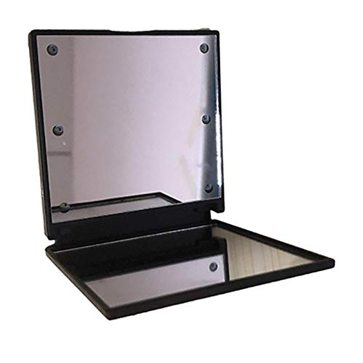 FQYYDD Illuminated Makeup Mirror Make-Up Mirror With 6 Small Led Light Square Mirror Switch Battery Touch Lighting