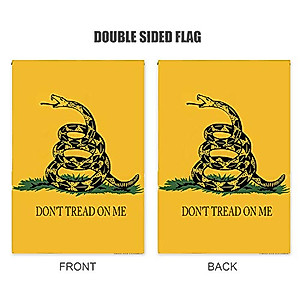 Embroidered Dont Tread on Me Gadsden Garden Flag 12x18 Double Sided 100% Heavy Duty Nylon 2ply Tea Party Rattlesnake Garden Yard Flags Banner for Outdoor Decor,Fade Resistant,Waterproof