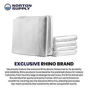 Norton Supply Rhino Bag: 40 Gal Capacity Heavy Duty and Waterproof Large Clear Plastic Storage Bags Jumbo Size for Clothes, Comforters, Luggage, Bedding, Travel Supplies, Packing and Moving - Reusable