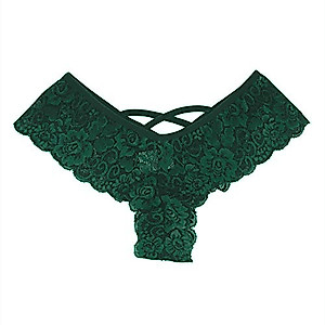 Underwear Women G String Thongs for Women Sexy Slutty 4PC Low Waist Floral Lace Stretch T-Back Tangas Breathable Lightweight Cheeky Panties Seamless Underwear for Women Multicolor