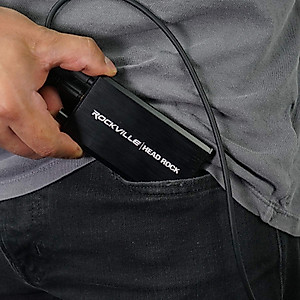 Rockville HeadRock Battery Powered Rechargeable Personal Headphone Amplifier Amp, Black