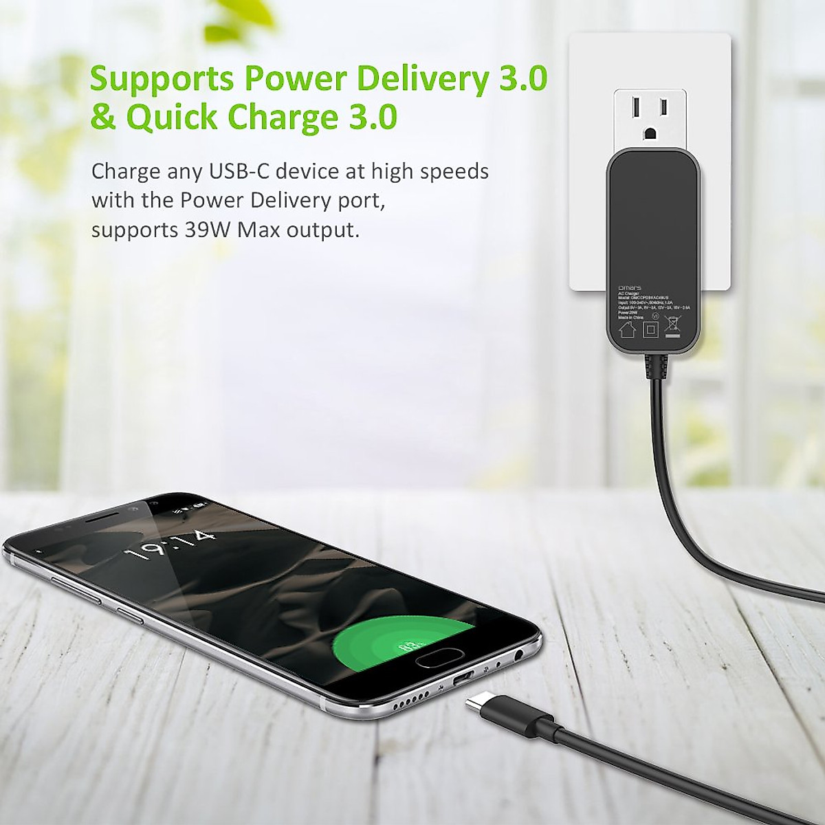 USB C Charger Nintendo Switch, Omars 39W USB Type C Charging Kit Compatible with Nintendo Switch Power Delivery 3.0 & QC 3.0 Fast Charging Power Kit Supports TV Mode and Dock Station (6 ft)