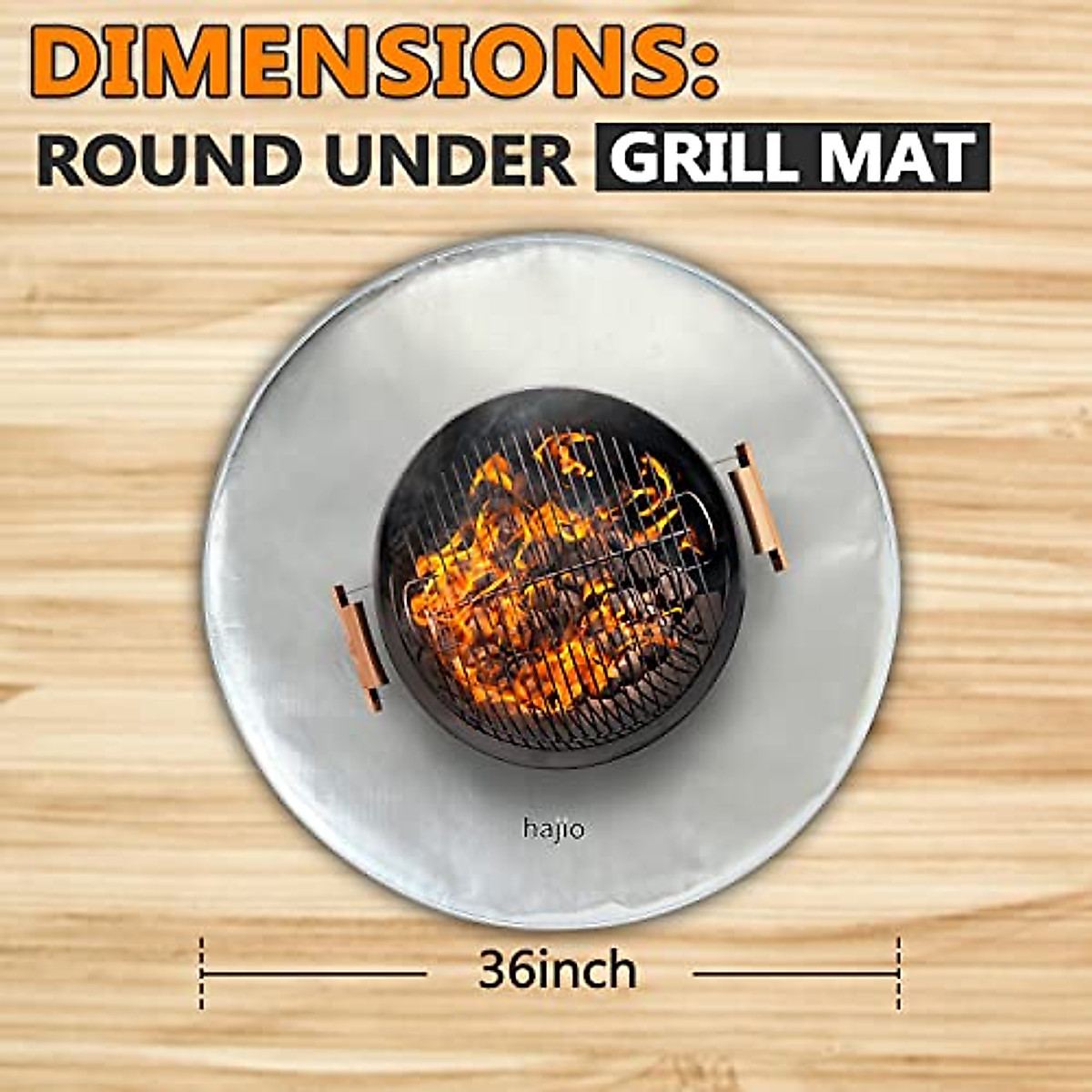 36" Round Fire Pit Mat Under Grill Mat hajio Fireproof Mat for Under Fire Pit Light Reflection Fire Pit Protective Pad Easy to Clean Patio Fire Pit Wood Burning