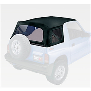 Rugged Ridge 53723.15 XHD Soft Top, Black Denim, Clear Windows; 95-98 Suzuki Sidekicks