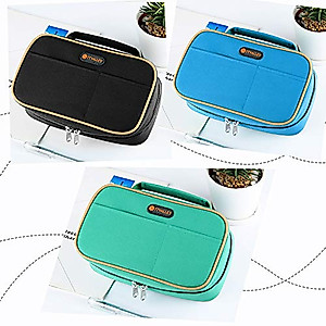 TTVALLEY Portable Pencil Case Large Capacity Pencil Pouch Pen Bag for Girl Boy Men Women (Blue)