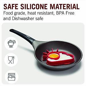 Sunnyside: Fun Egg Ring | Sun- and Cloud-Shaped Egg Mold | Cute Kitchen Accessories | Egg Rings for Frying Eggs | Silicone Egg Mold to Serve Eggs in a Fun Way | Cool Kitchen Gadgets by Monkey Business