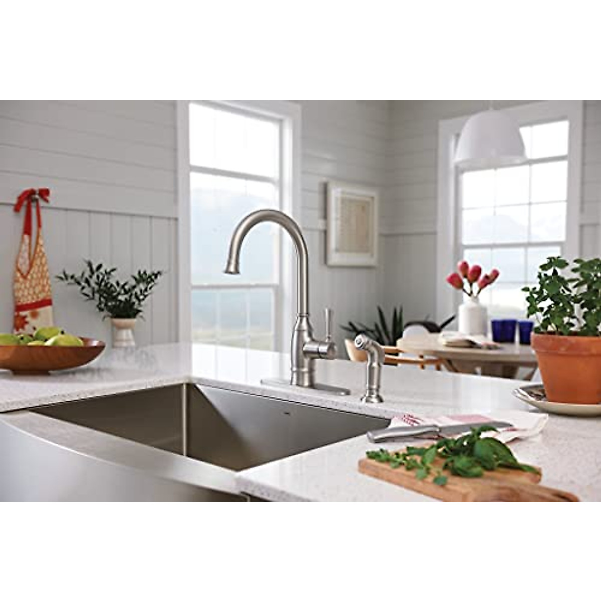 Moen G18121 1800 Series 30-Inch X 21-Inch Stainless Steel 18 Gauge Single Bowl Farmhouse Kitchen Sink