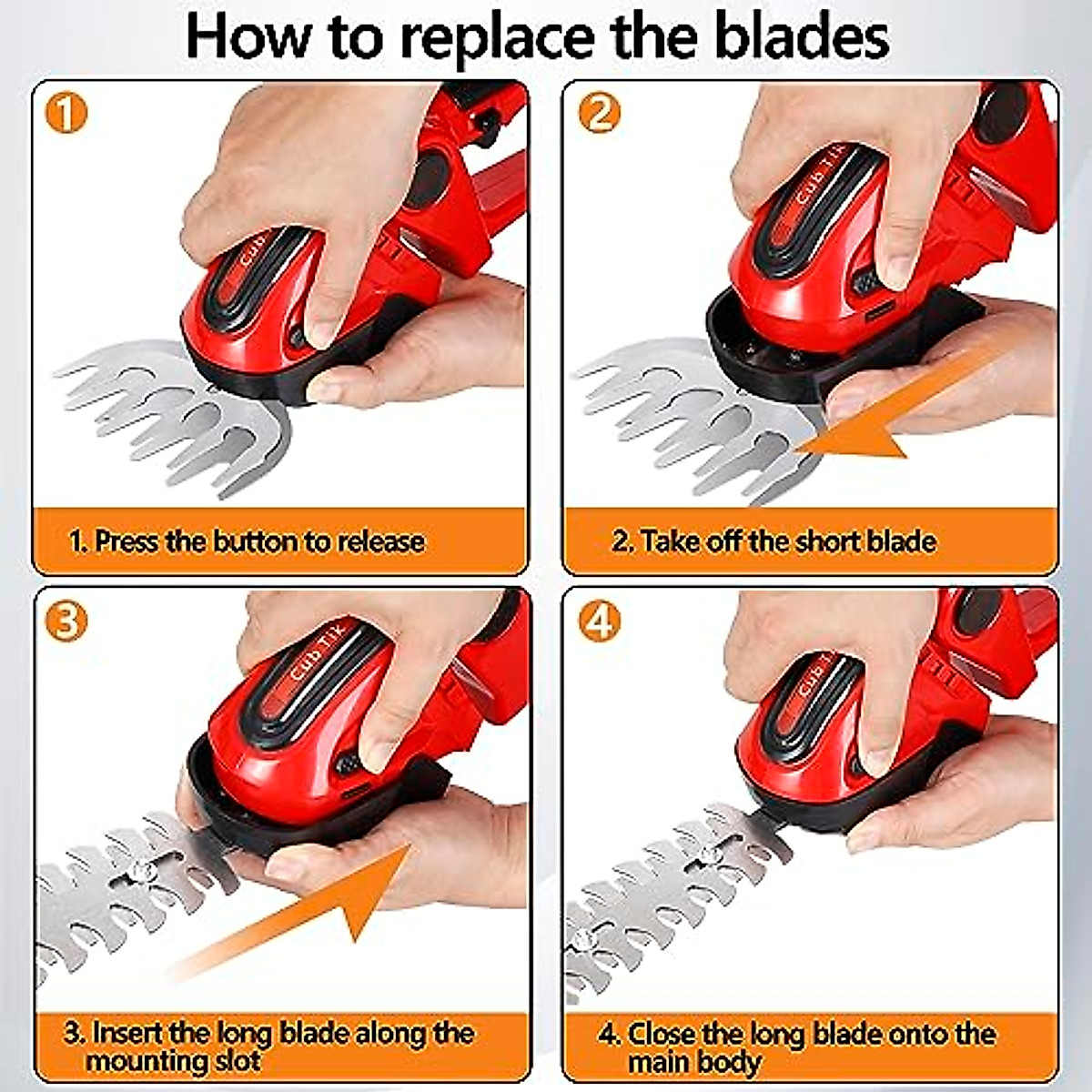 Cordless Grass Shear & Hedge Trimmer Handheld Shrub Grass Trimmer Grass Cutter Electric Hedge Shear with Battery and Charger