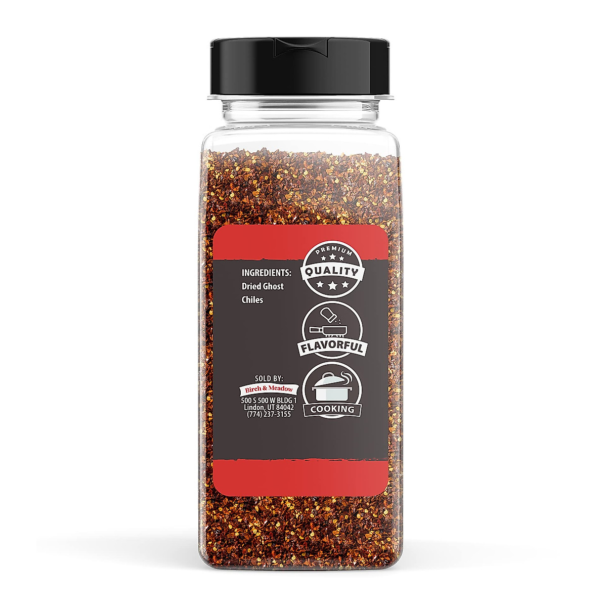 Birch & Meadow 8 oz of Ghost Pepper Flakes, Bhut Jolokia Flakes, Extremely Hot