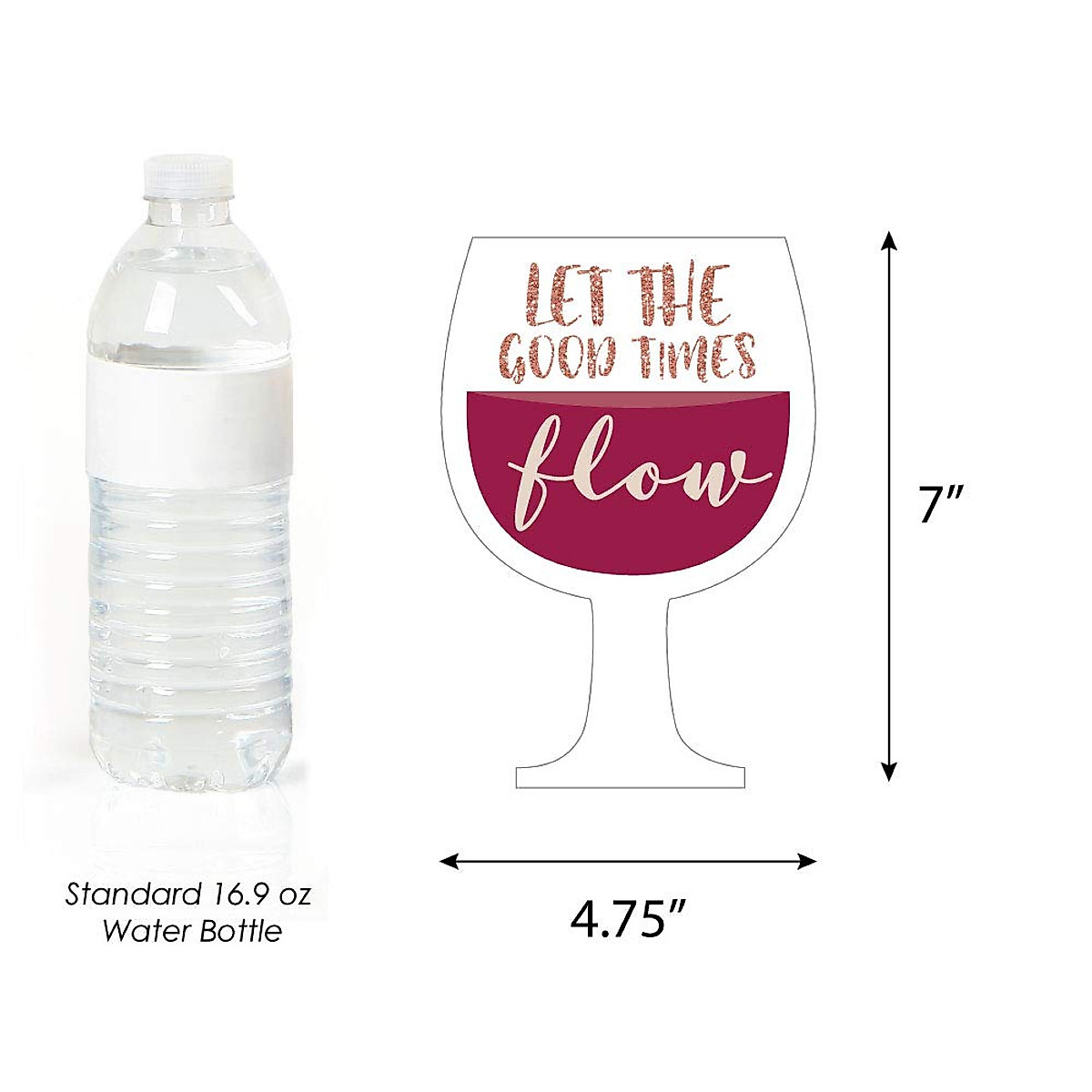 Big Dot of Happiness But First, Wine Tasting Party Essentials Glass Decorations DIY - Set of 20