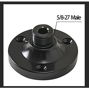 Microphone Gooseneck Table Mounts,Wall Microphone Mount,Microphone Stand 5/8 Male,Microphone Flange Mount Ideal for Various Mounting Devices& Black 1Pack