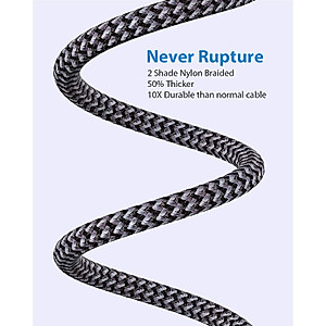 ANDNOVA USB C to Lightning/USB c Cable 10 Ft, Type-C to iPhone PD Fast Charging Cable Compatible with iPhone 13/13 Mini 12 Pro Max/12/11 Pro/X/XR/XS Max / 8/8 Plus