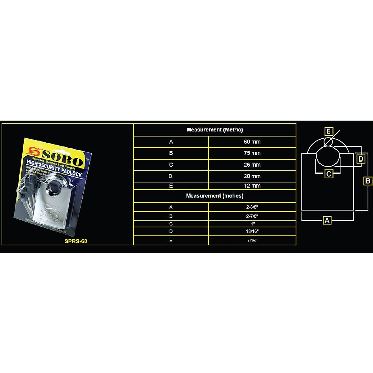FJM Security SPRS60-KD Heavy Duty Shrouded Padlock With Triple Chrome Plating, Keyed Different