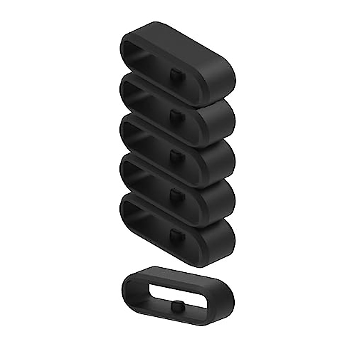 RuenTech 6-Pack Band keeper Compatible with Disney Magic Band/Magic Band 2.0/Magic Band+, Christmas Tree Pattern Silicone Fastener Rings Security Loop/Holder/Clips for Disney Magic Band (Black-6pcs)