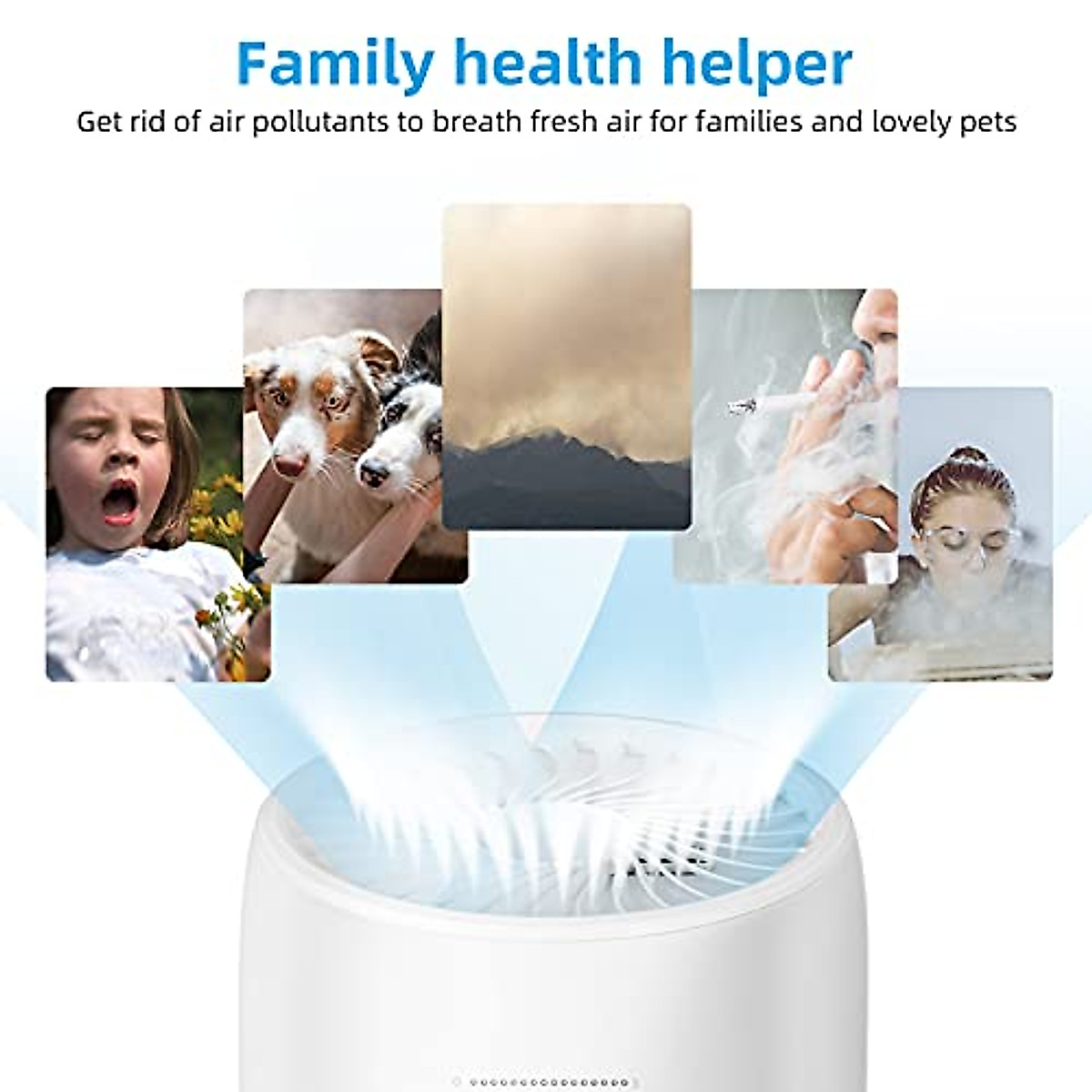 HEPA Air Purifiers for Home Bedroom, Smoke Air Cleaner with Fragrance Sponge, Lock Set, 99.9% Effective, Ultra Quiet HEPA Air Purifiers for Dust, Odor, Pet Dander