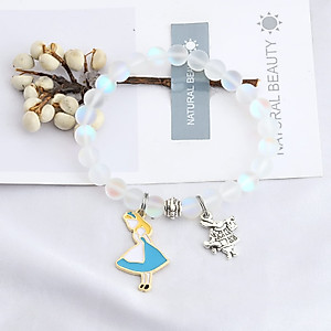 UJIMS Alice Bracelet Wonderland Movies Inspired Gifts Alice Fans Jewelry for Best Friend Rabbit Alice Cartoon Merchandise (Ace Bracelet)