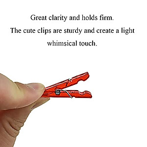 HAHIYO 1.38 inch Plastic Mini Colorful Clothespins Good Clarity Clips Strong Sturdy Firm Hold Clamp Tight Easy Use No Pin Hole on Fabric for Hanging Photos Postcards Memos Baby Shower Paper Line 50PCS